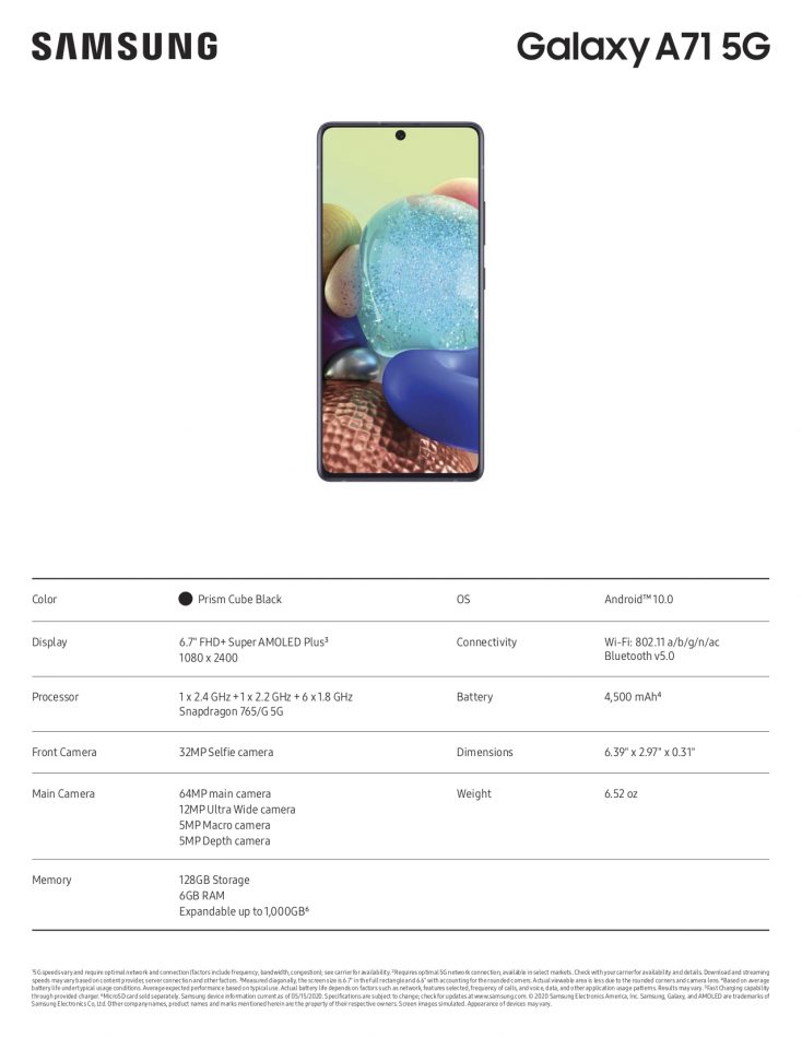 5G Comes to A Series with Galaxy A71 5G